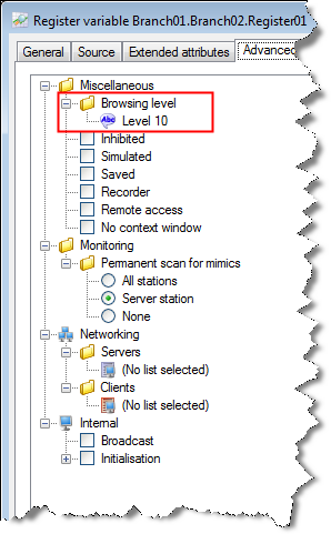 Configuring the PcVue variables exposed by the SNMP Agent Add-on
