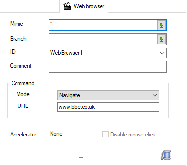 Web Browser Control commands