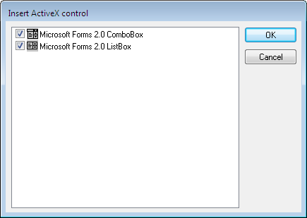 Using an ActiveX control in a mimic