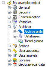 Managing archive units in the Application Explorer