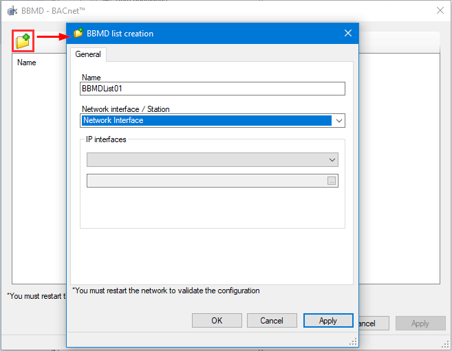 BACnet BBMD configuration