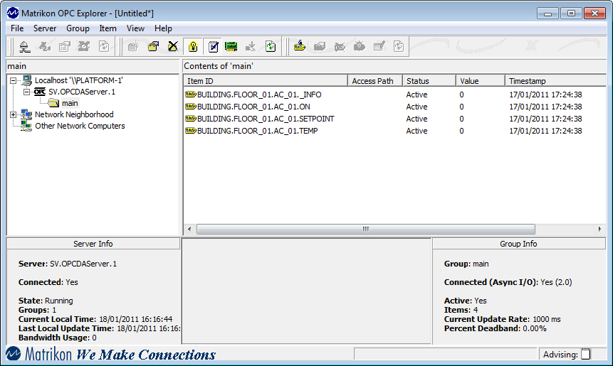 OPC DA servers overview