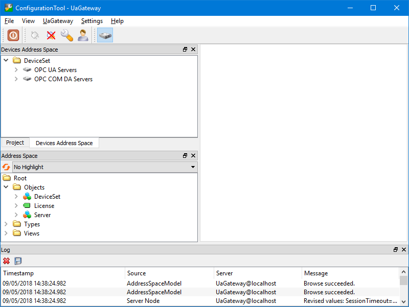 Adding an OPC UA server to the gateway