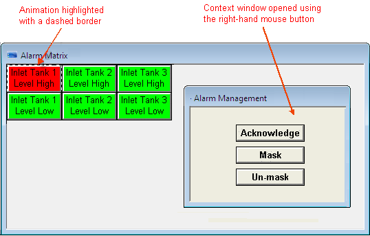 Context mimic example - alarm management