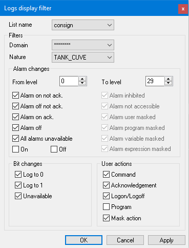 Using the Log Viewer filter