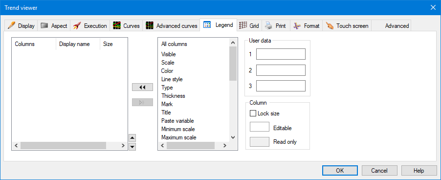 Configuring the legend area