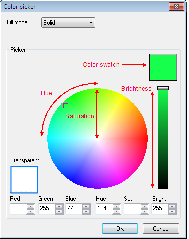 Selecting a solid color