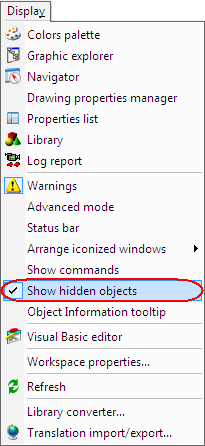 Revealing hidden drawing elements