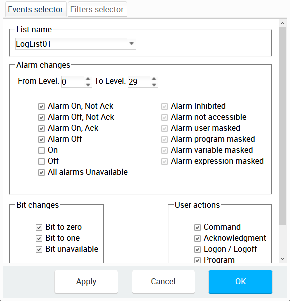 Using GPCONF.DAT to Create Alarm and Log Viewer Filters