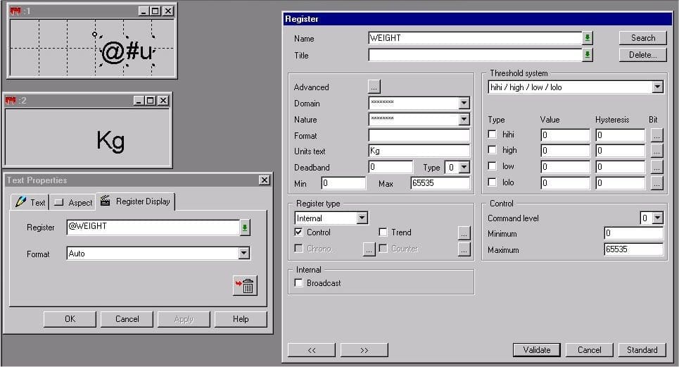 How to Display Only the Units Text for a Register Variable - PcVue PcVue