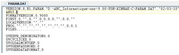 Use of the ASCII and ANSI parameters - PcVue PcVue
