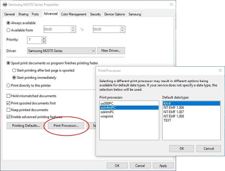 Final blank page with on line printing using network printers - PcVue PcVue