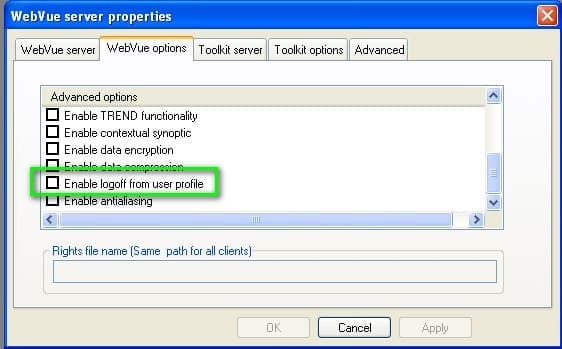 Automatic Logout With Webvue Pcvue Pcvue