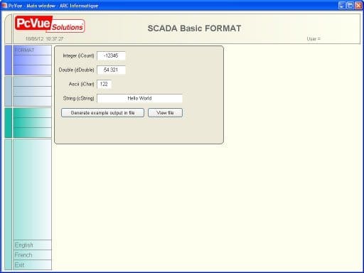 FORMAT sample project - PcVue PcVue