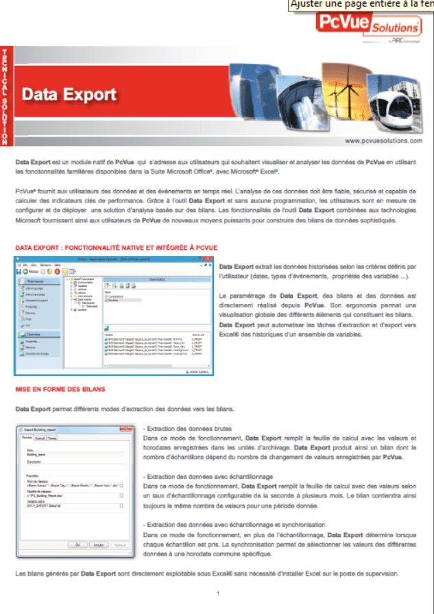 Data Export - PcVue PcVue
